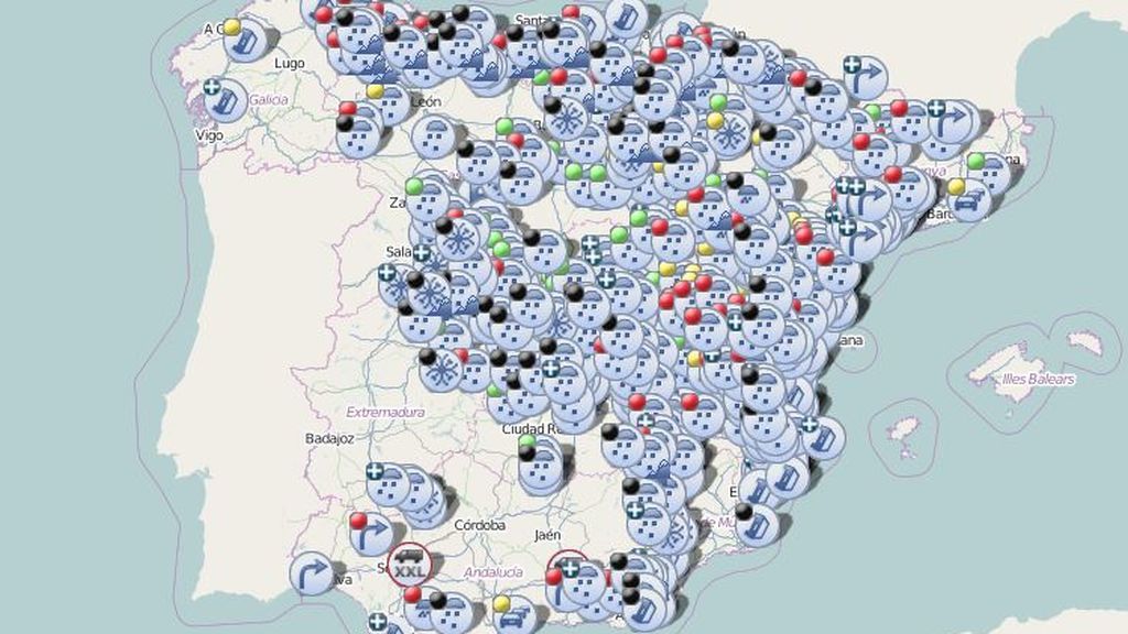 El mapa del estado de carreteras en tiempo real de la DGT ...
