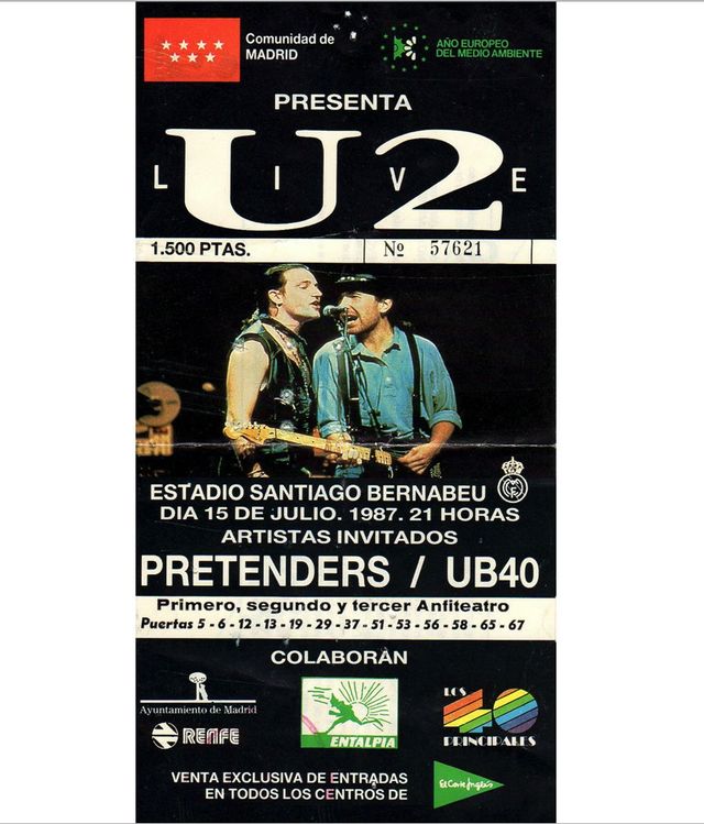 Así fue el concierto de U2 en el estadio Bernabéu en 1987 - Uppers