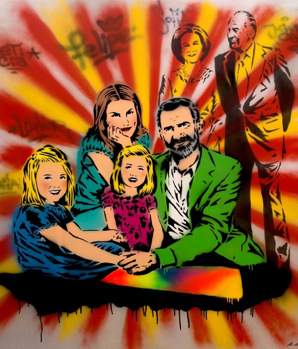 El artista Antonio de Felipe y su retrato 'pop' de la Familia Real