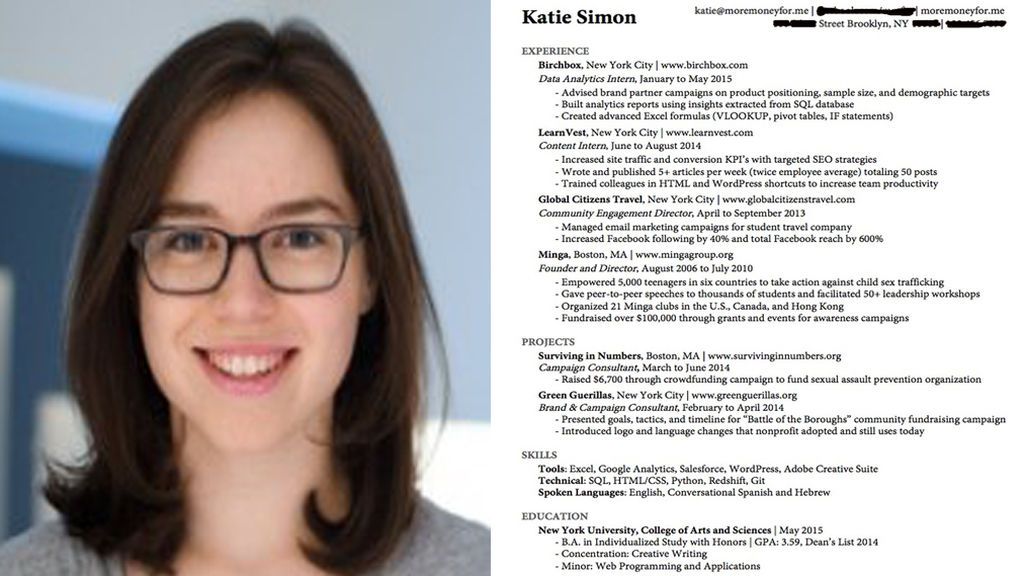 Katie Simon te enseña las claves para un currículum perfecto