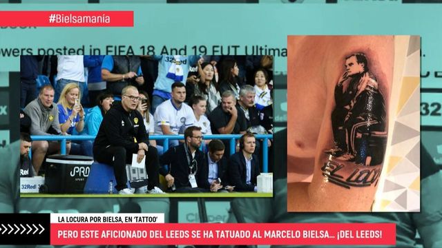 ¡El loco tattoo! Un hincha del Leeds United se tatúa a Bielsa tras sus ...