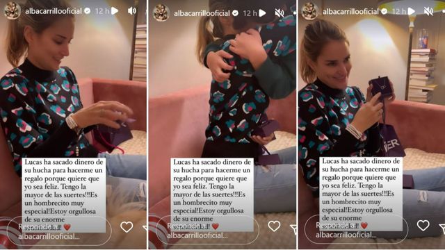 Alba Carrillo se emociona con un gesto lleno de amor de su hijo Lucas ...