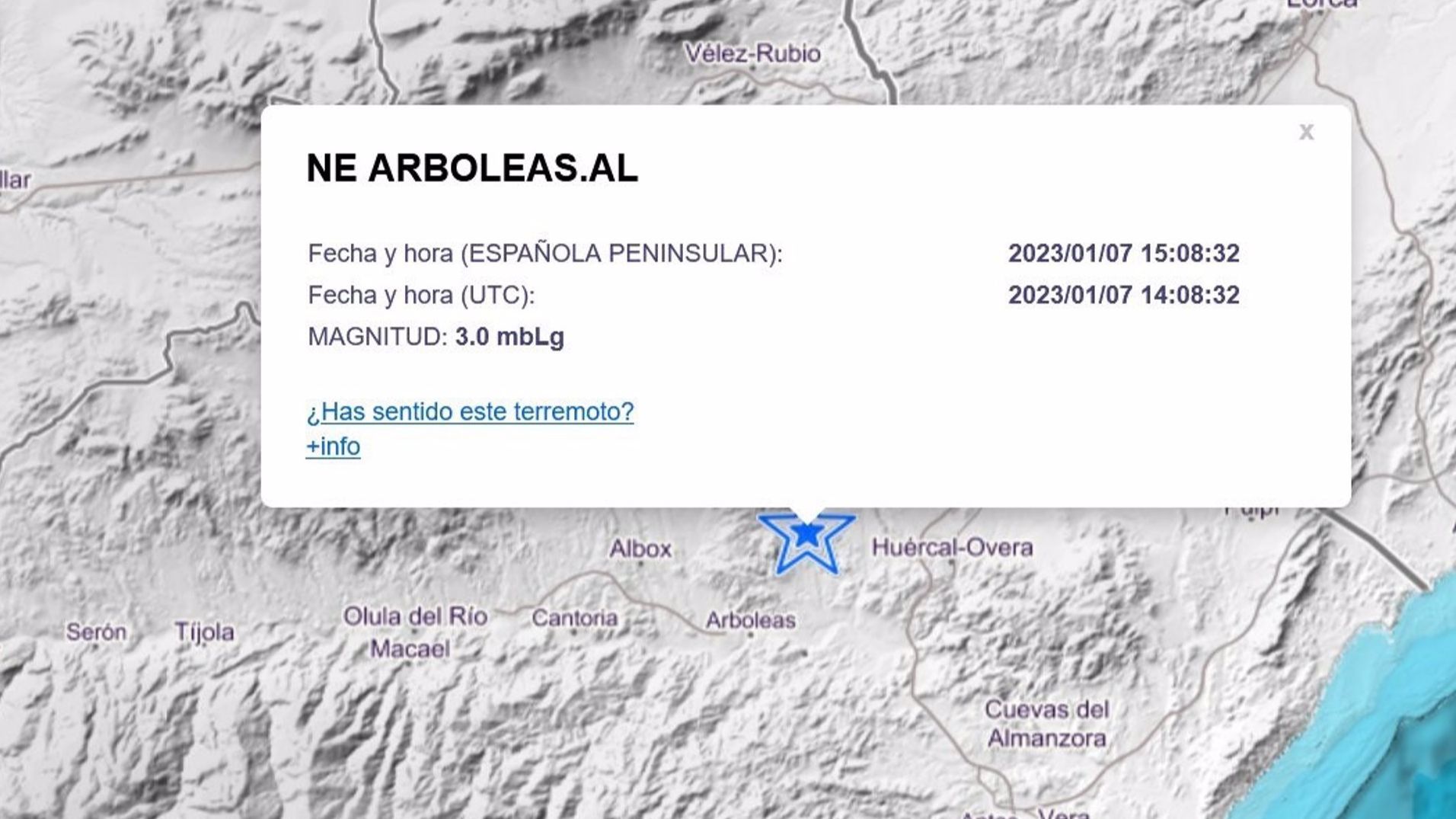 Registered an earthquake of magnitude 3 with an epicenter northwest of ...