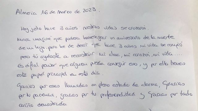 La emotiva carta de una madre de Almería a la psicóloga que le ayudó a ...