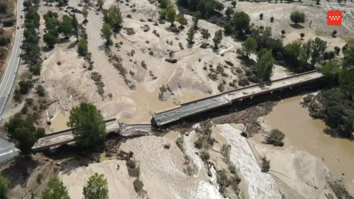 Los daños causados por la DANA en el río Alberche, a vista de dron
