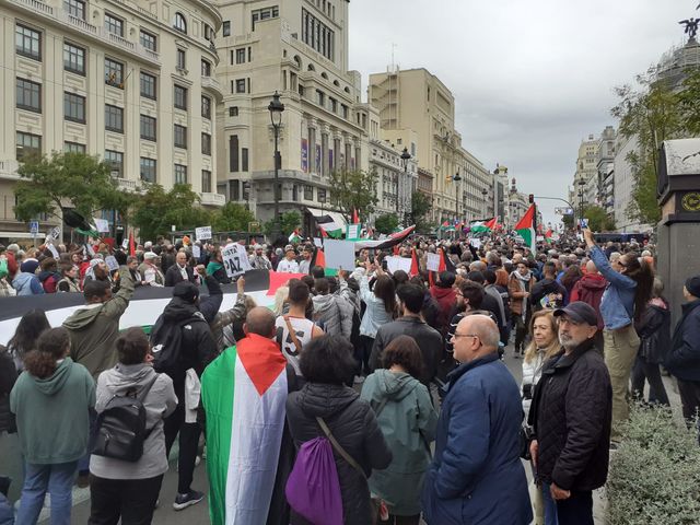La manifestación en Madrid en defensa de Palestina, en imágenes
