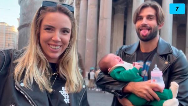 Danna Ponce y Xavi Cortés hacen su primer viaje con su hijo Máximo a Roma