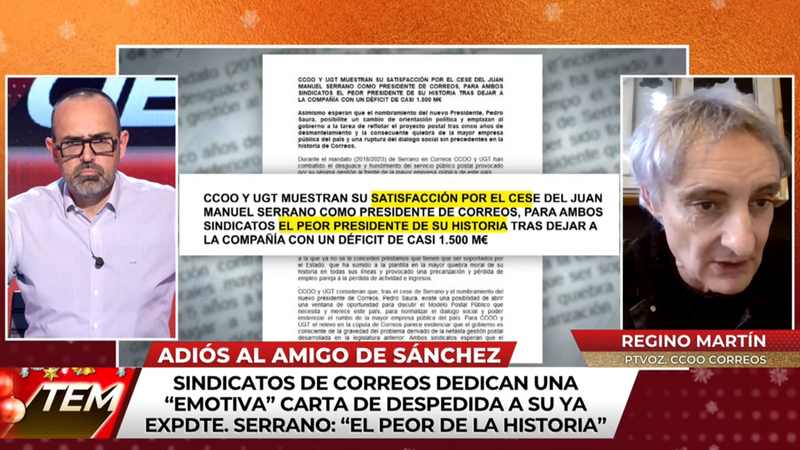 Regino Martín, portavoz de CCOO de Correos, tras la salida de Serrano ...