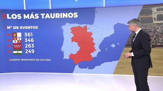 El mapa de los toros en España