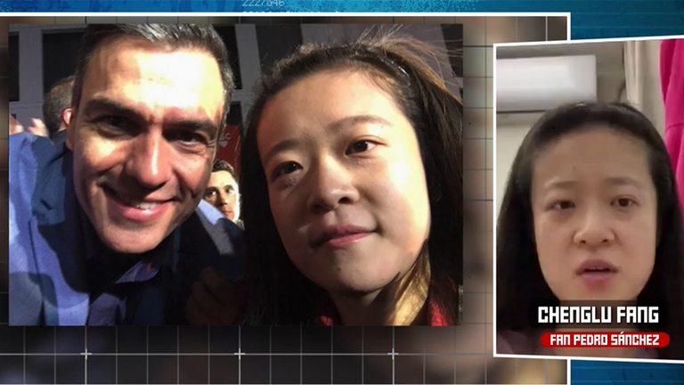 La fan número uno de Pedro Sánchez, Chenglu Fang, cuenta cómo ven al presidente: ''Tiene una ...