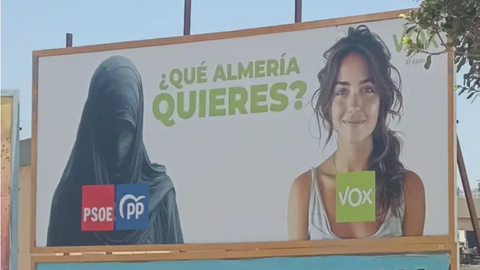 El polémico cartel de VOX sobre la inmigración en El Ejido: “solo le ...
