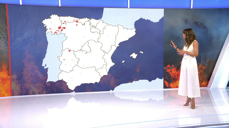 Mapa de los incendios en España: los focos activos en la Península