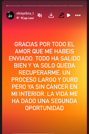 El actor Eloi Yebra, tras ser operado de un tumor: "La vida me ha dado ...