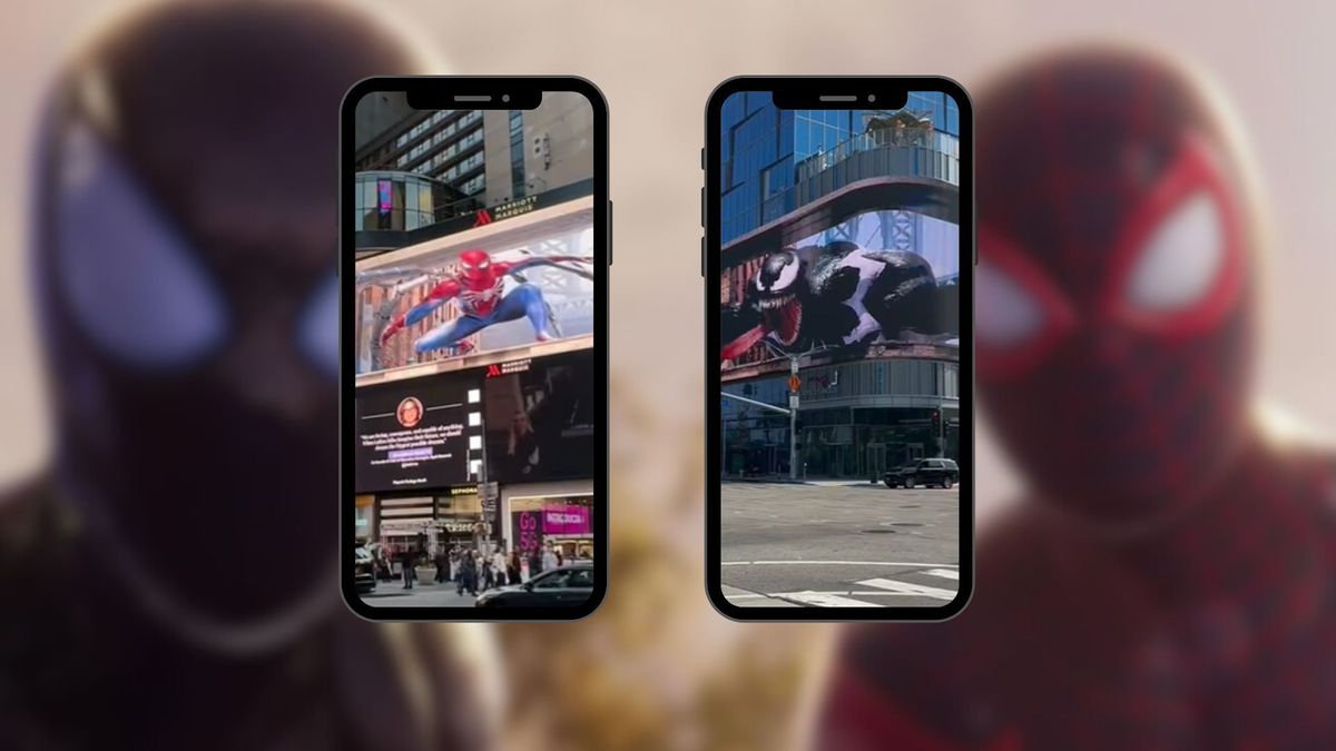 El espectacular anuncio 3D de Marvel's Spider-Man 2 en Times Square