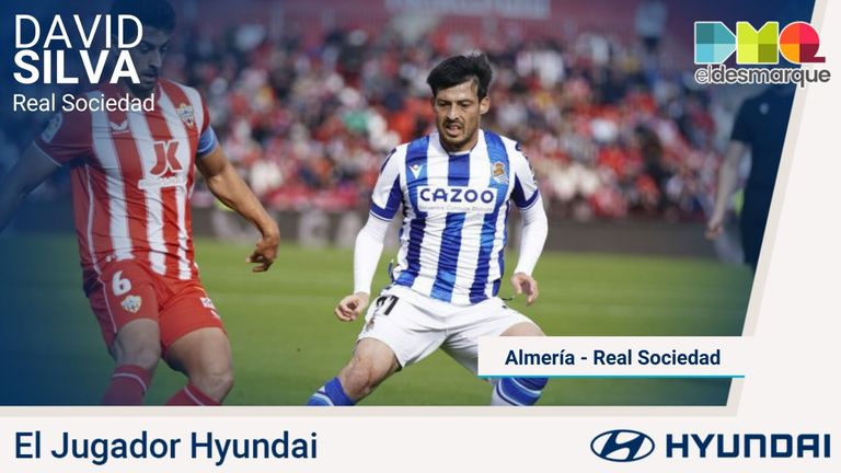 David Silva, el Jugador Hyundai del Almería-Real Sociedad