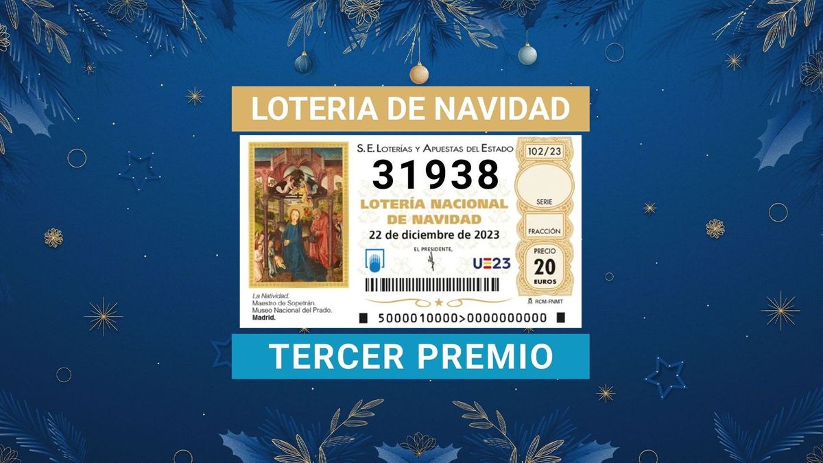 Cuánto dinero reparte el tercer premio de la Lotería de Navidad 2025