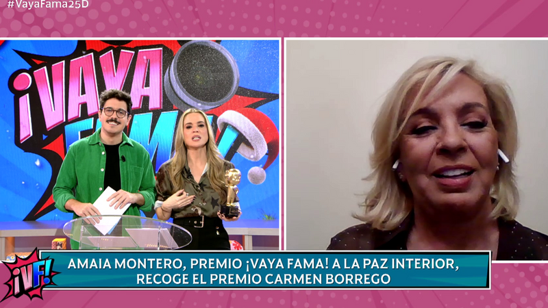 Carmen Borrego se anima a cantar al recoger el premio de '¡Vaya Fama ...