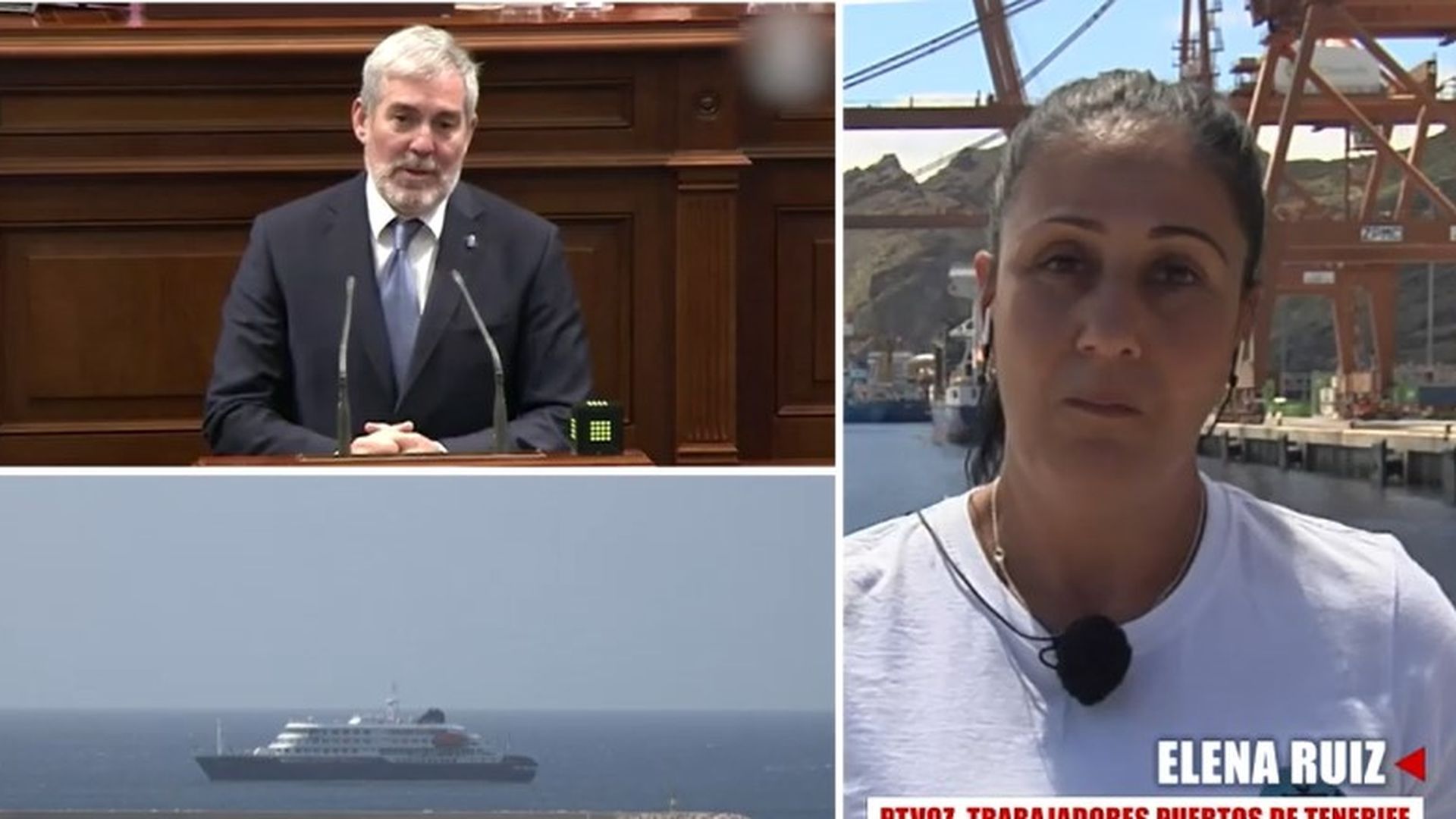 Los trabajadores del puerto de Granadilla, ante la llegada del crucero ...
